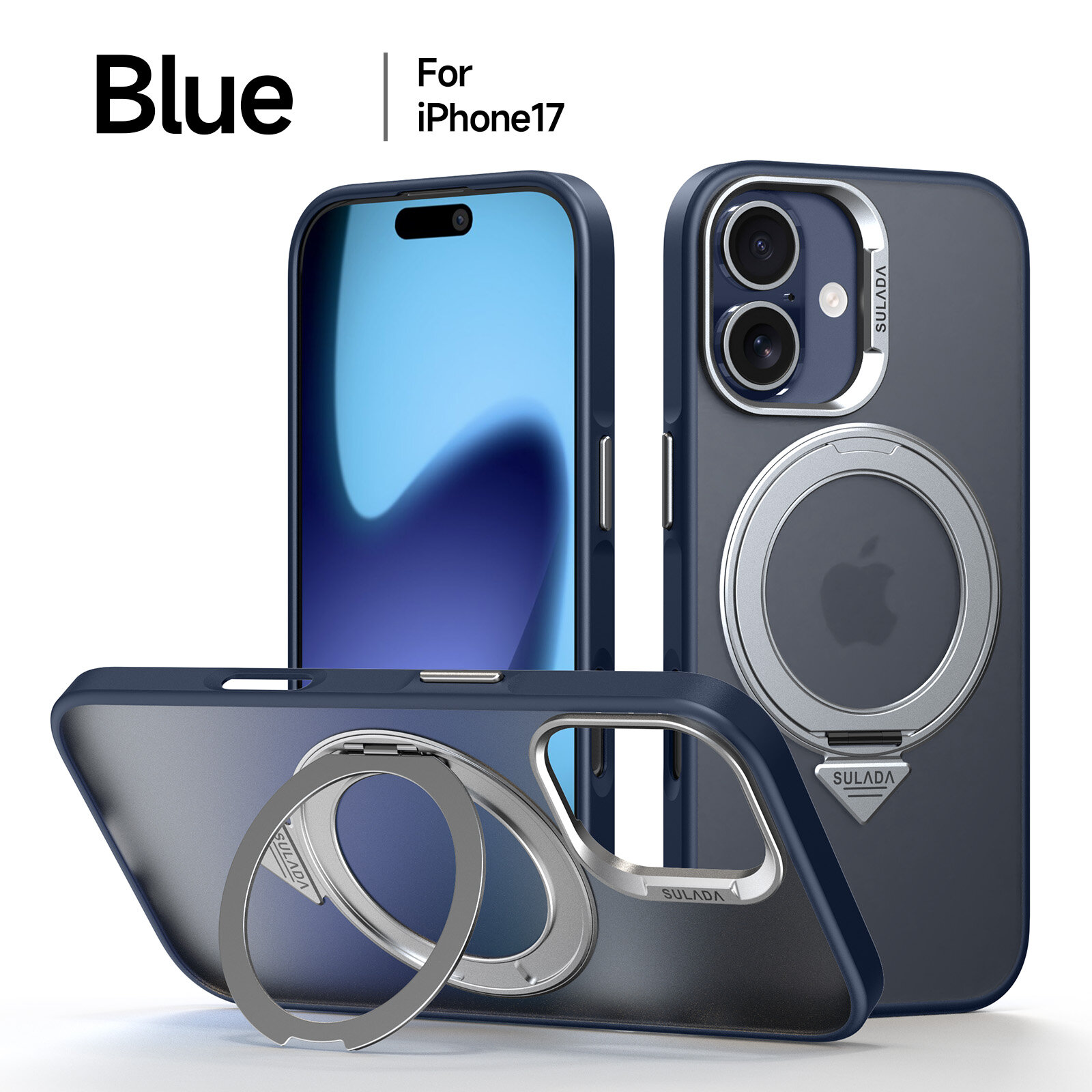 Чехол для Apple iPhone 17 / Айфон 17, soft touch, чехол-кардиомонитор, искусственная кожа, поликарбонат (PC), защита камеры, ударопрочный, встроенная подставка, усиленные углы, Apple, Apple iPhone 17, blue