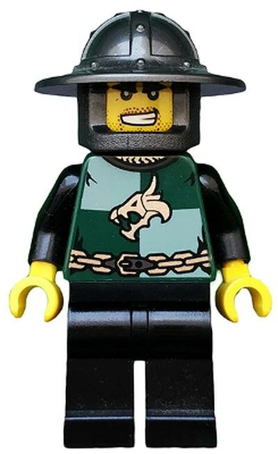 Минифигурка Lego cas455 Kingdoms - Dragon Knight Quarters, Helmet with Broad Brim, Bared Teeth