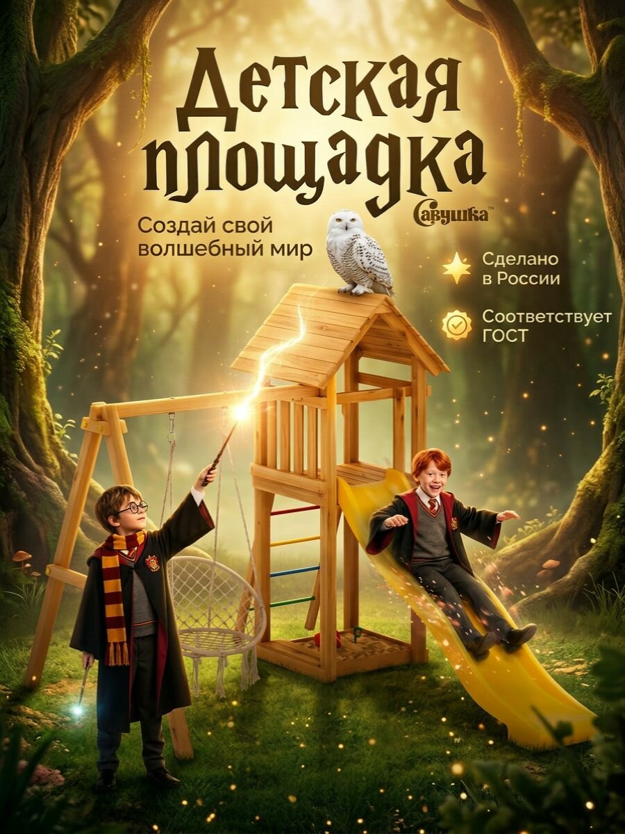 Детская игровая площадка "Савушка Мастер - 7" с креслом-гамак