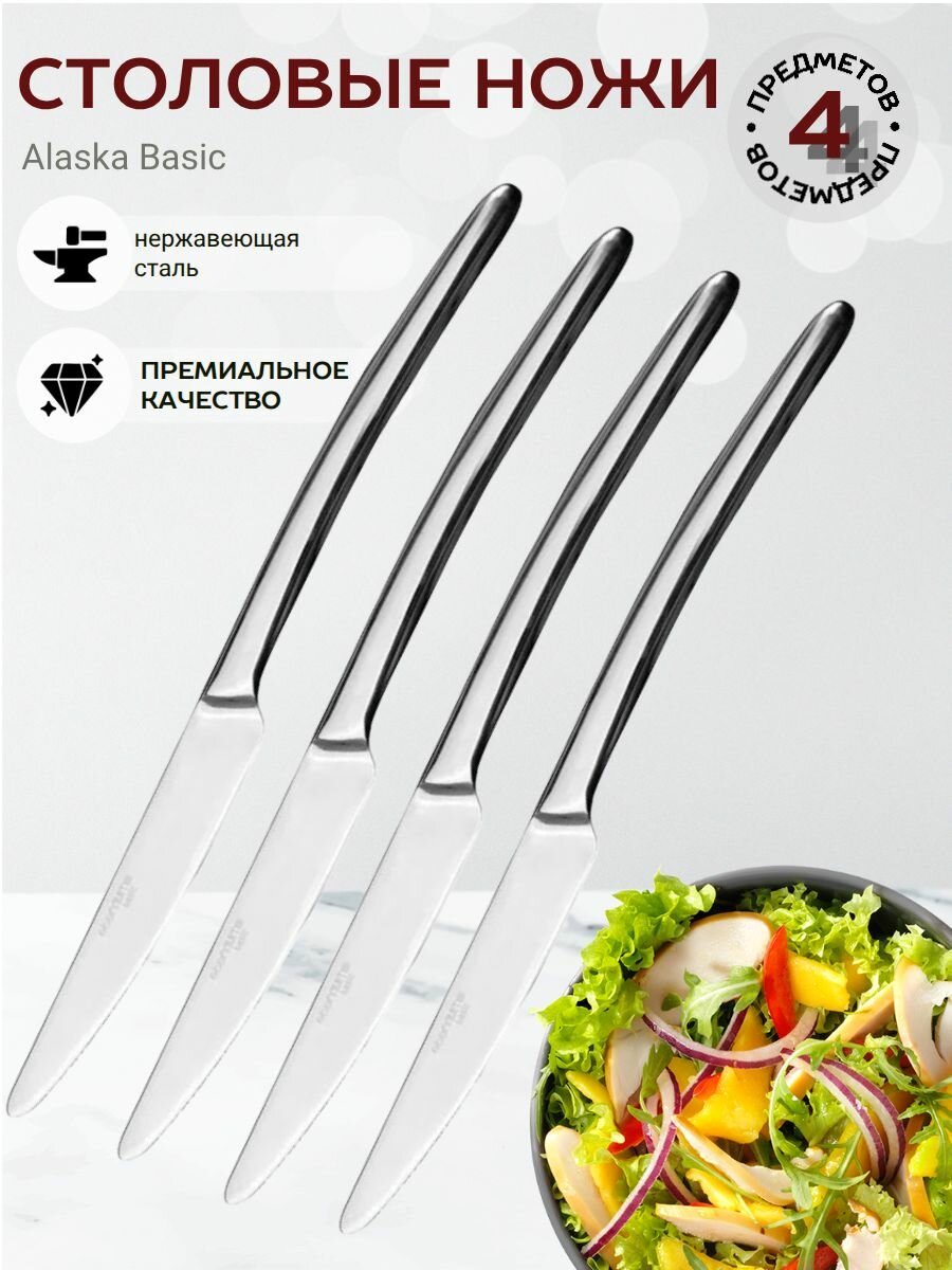4 столовых ножа Kunstwerk Alaska Basic сталь