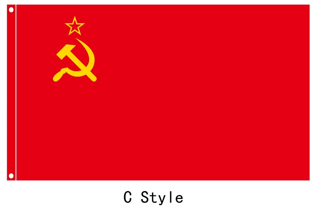 Флаг СССР 3x5 футов, красный, C Style