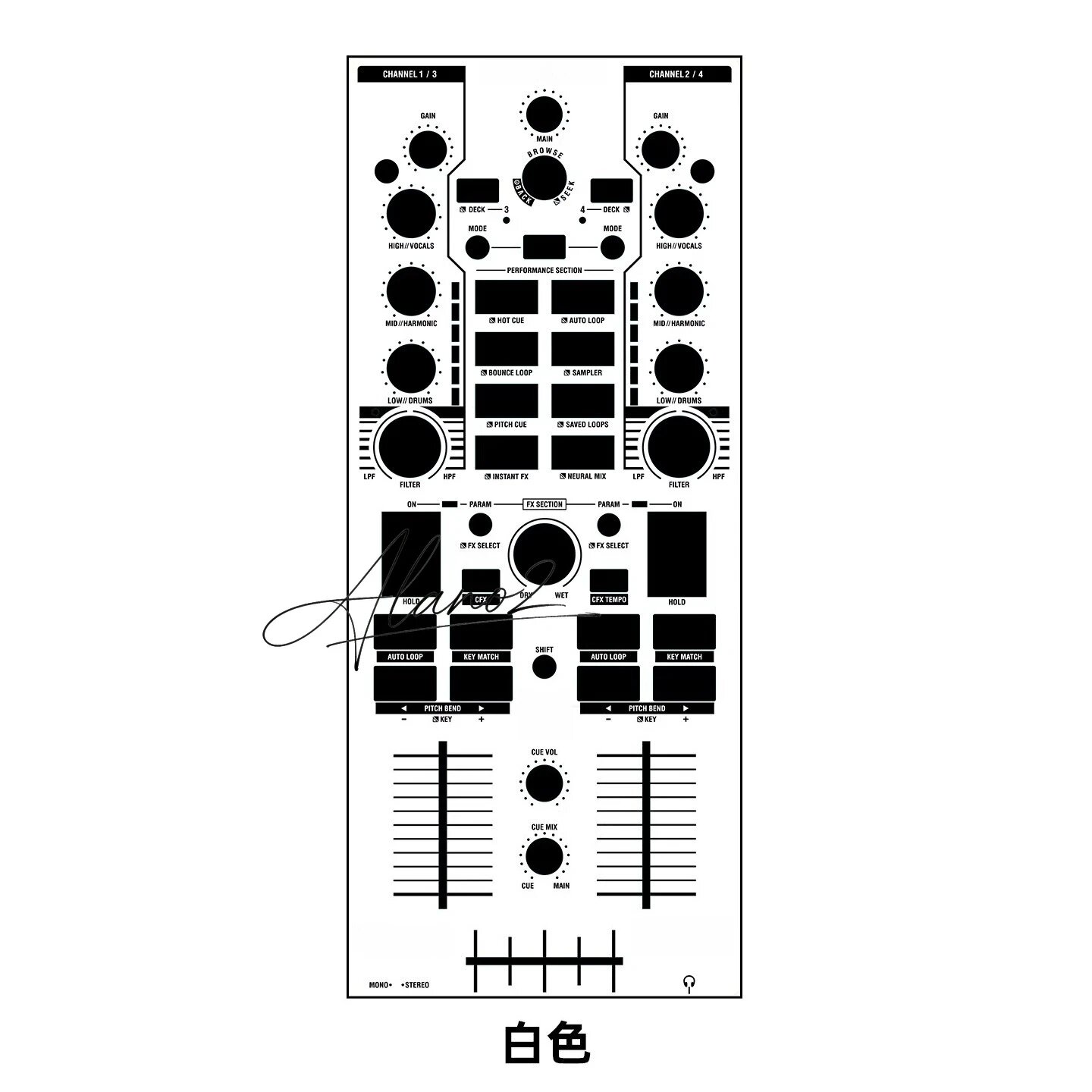 Наклейка для Reloop Mixtour Pro, цвет A