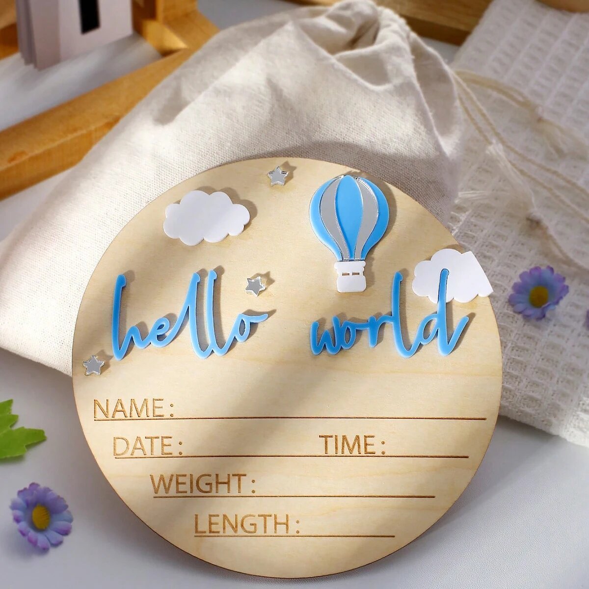 Ylsteed синяя табличка "Hello World" для фотосессии новорожденных Blue