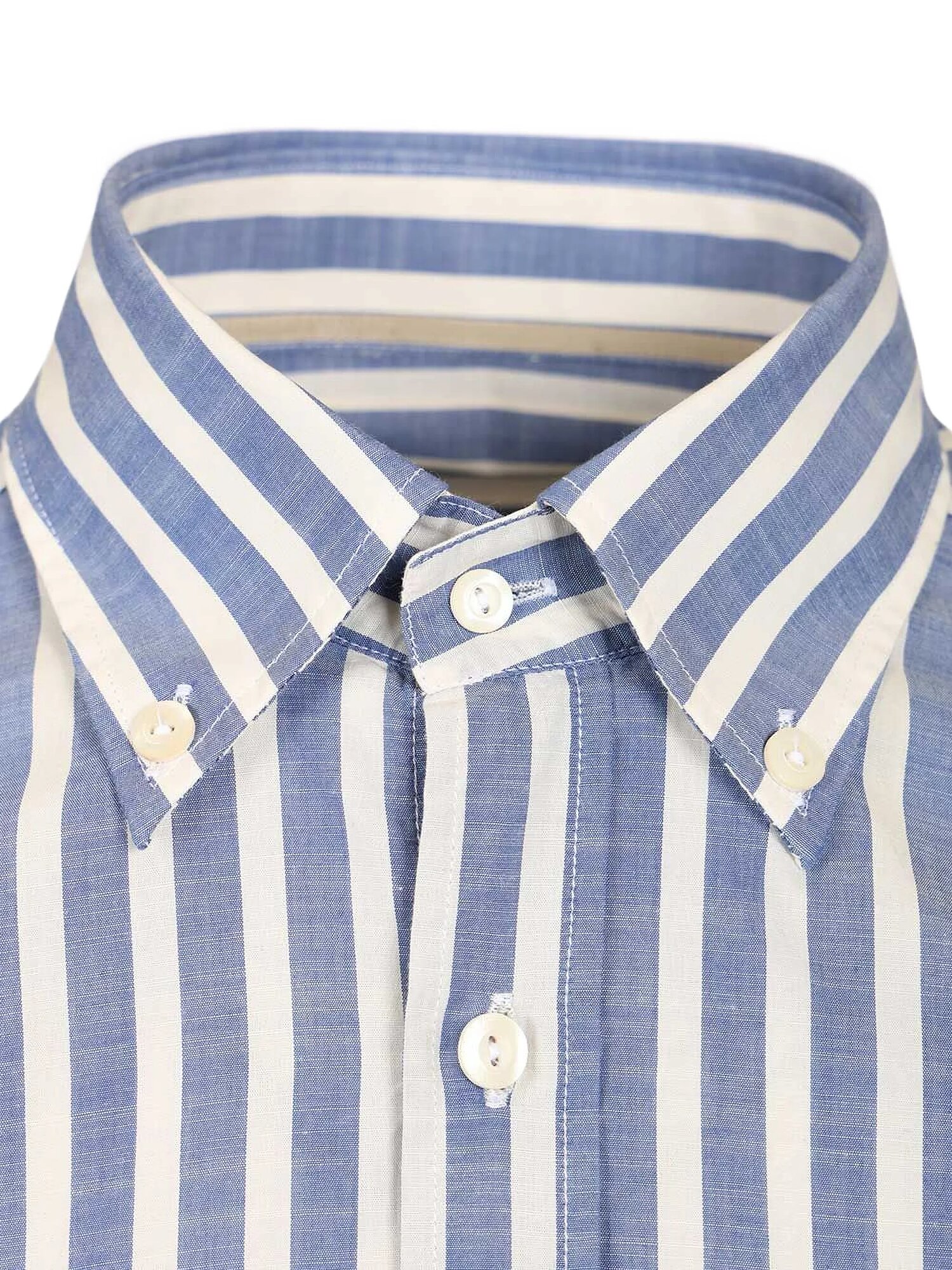 Рубашка al duca d'aosta Striped button-down shirt, размер M, blue — фото 1
