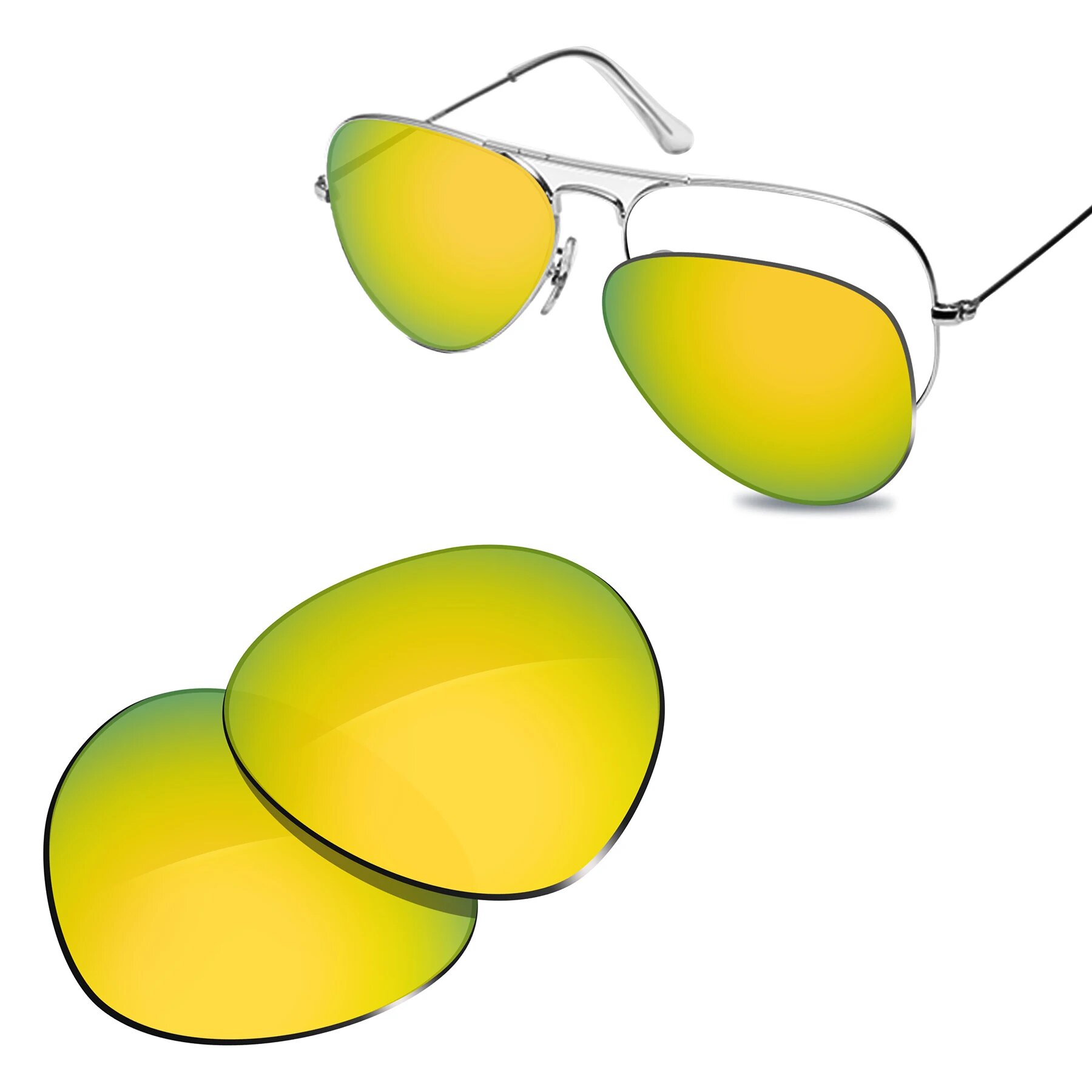 Glintbay Поляризованные линзы для Ray-Ban RB3025-58 24K Gold Mirror