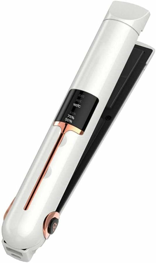 Беспроводной мини-выпрямитель для волос USB-C, керамические пластины, 3 температуры, дорожный, белый