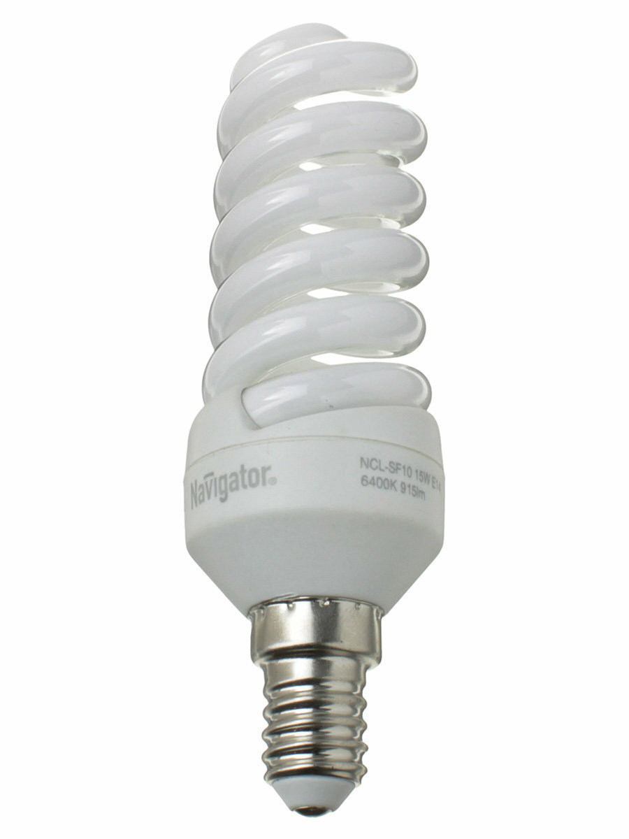 Лампа E14 15W 6400 Navigator SF10 дневной белый, энергосберегающая, спираль