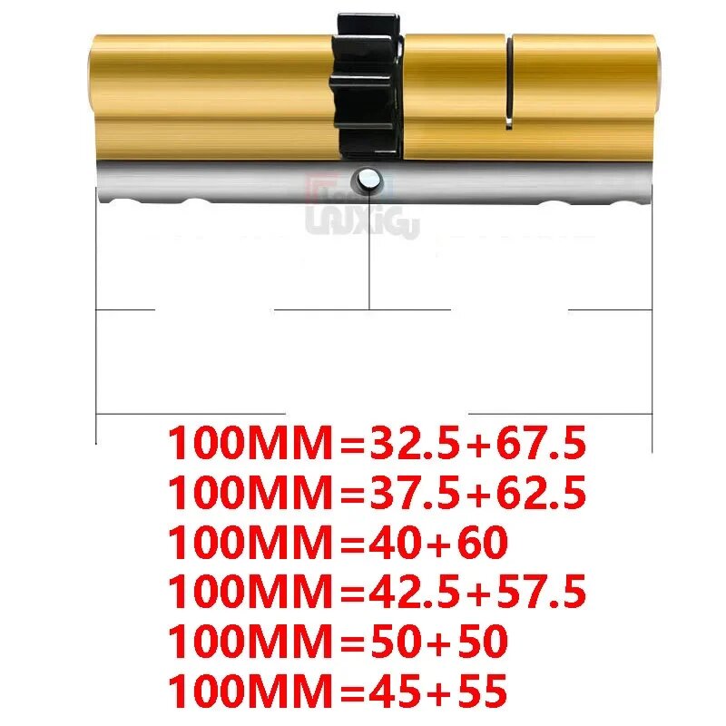Цилиндр замка латунный 10-зубчатый 100mm-contact seller, 10 teeth