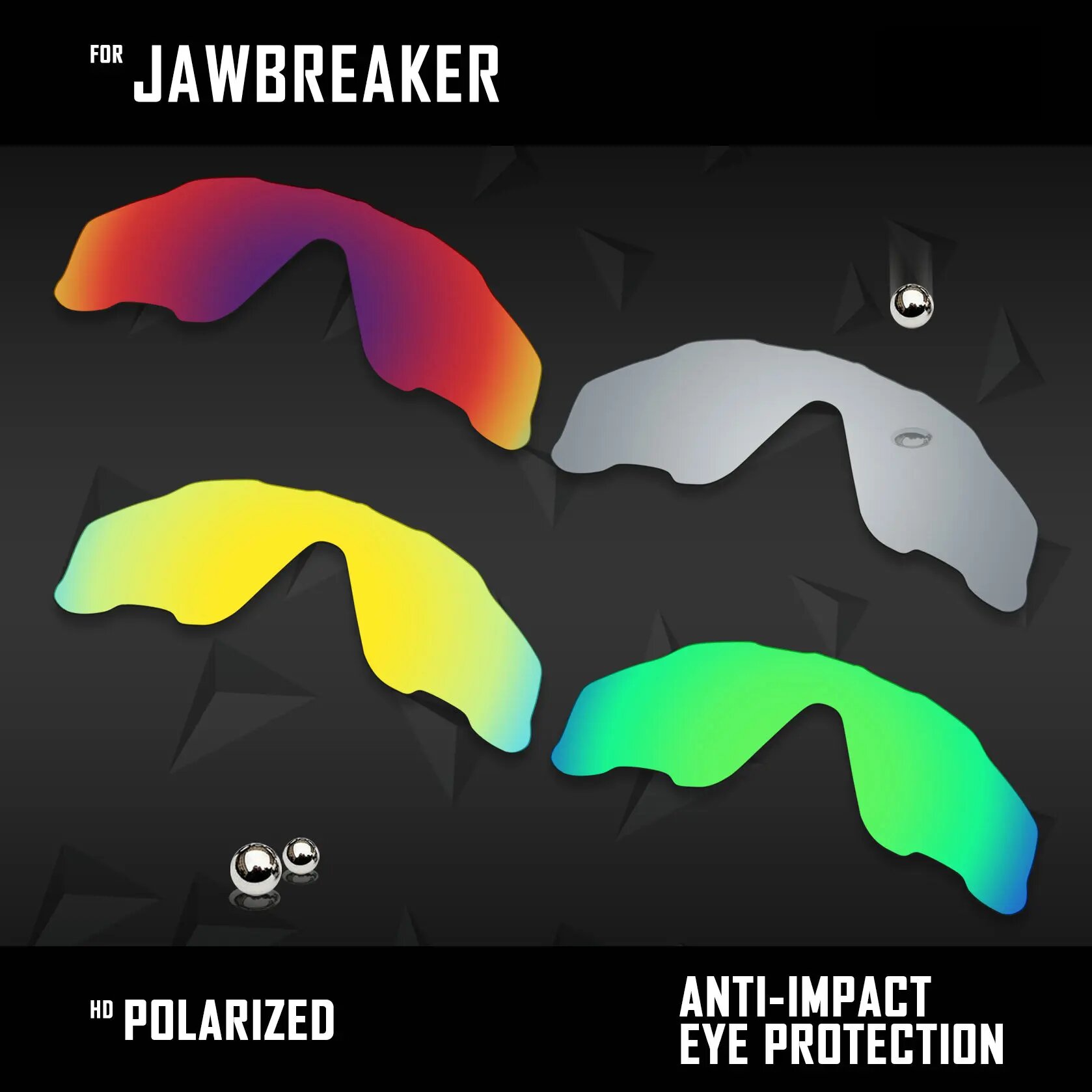 Линзы OOWLIT для Oakley Jawbreaker, 4 цвета