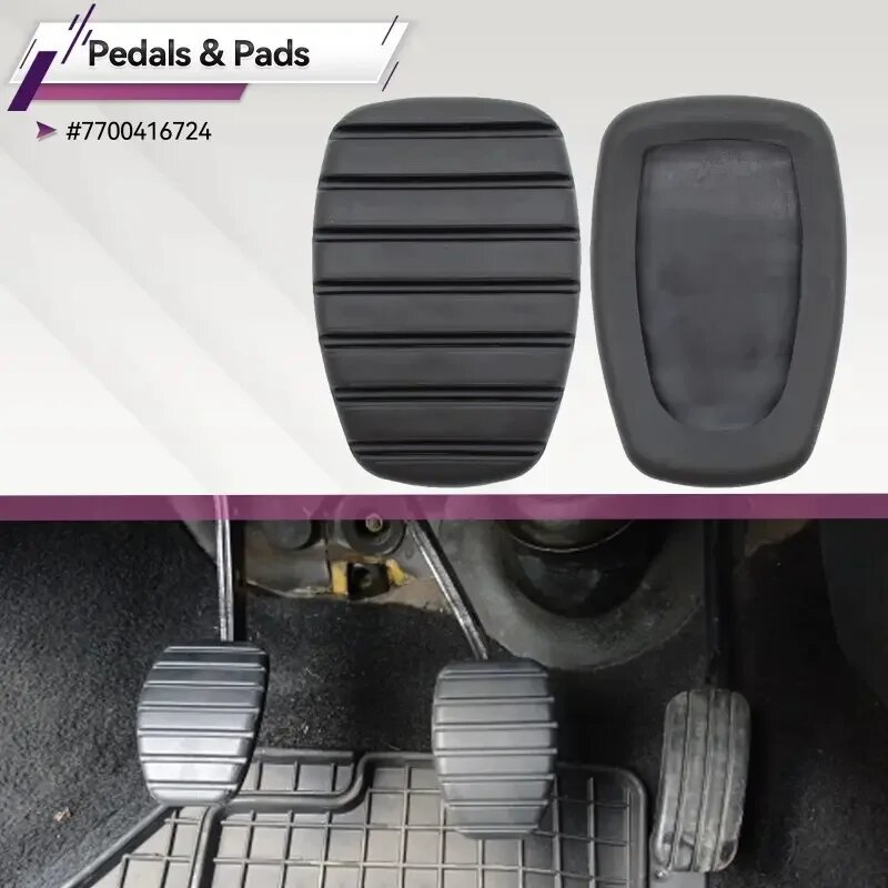 2 шт. для Renault Megane Laguna Clio Kangoo Scenic Espace Modus Trafic Twingo Vel Satis, педаль тормоза сцепления автомобиля, резиновая накладка
