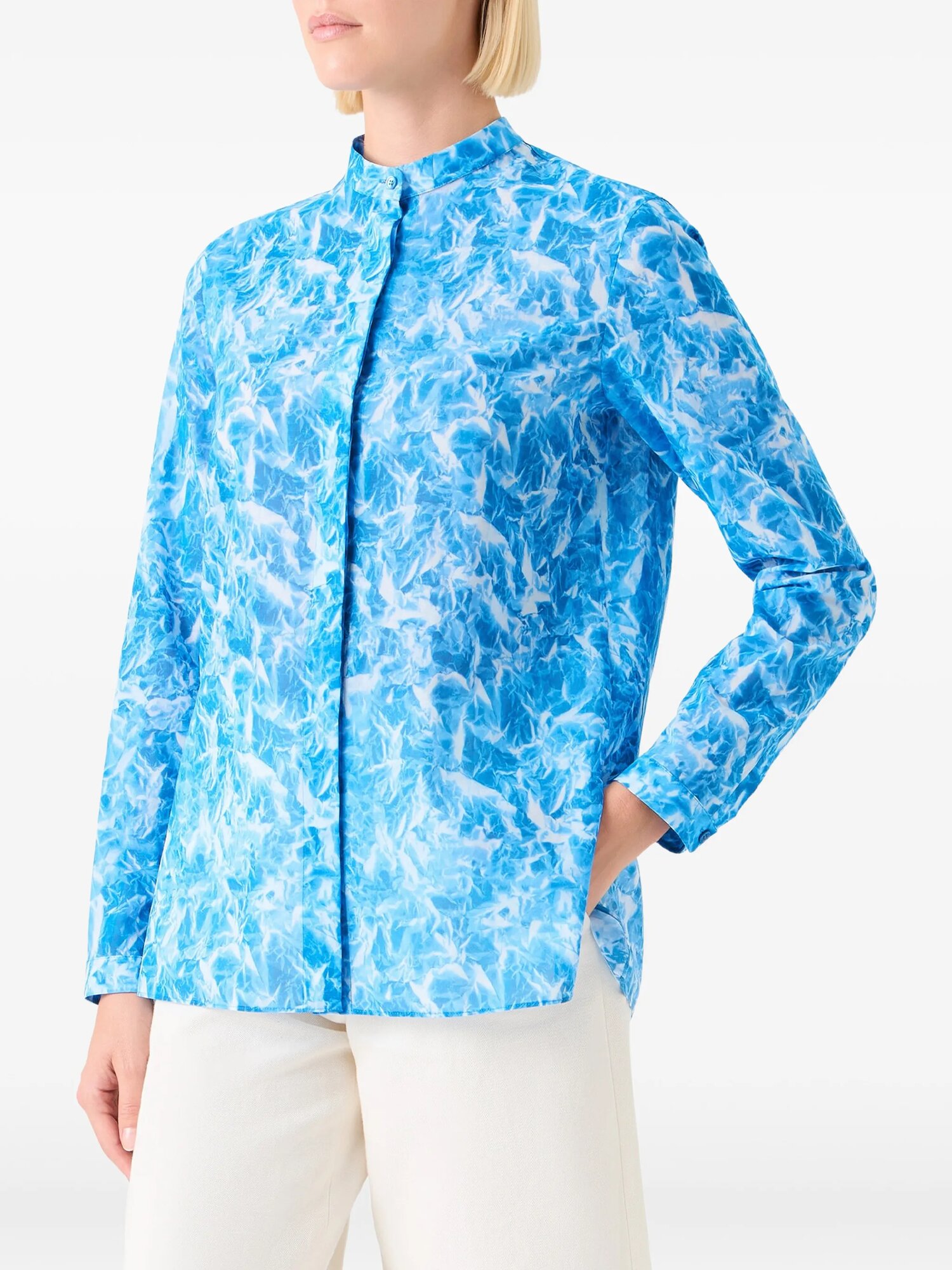 Блуза Akris Whitecaps, размер 8, blue — фото 1