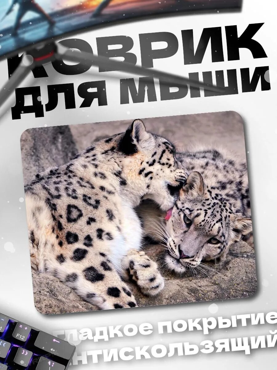Коврик для мыши Два снежных барса