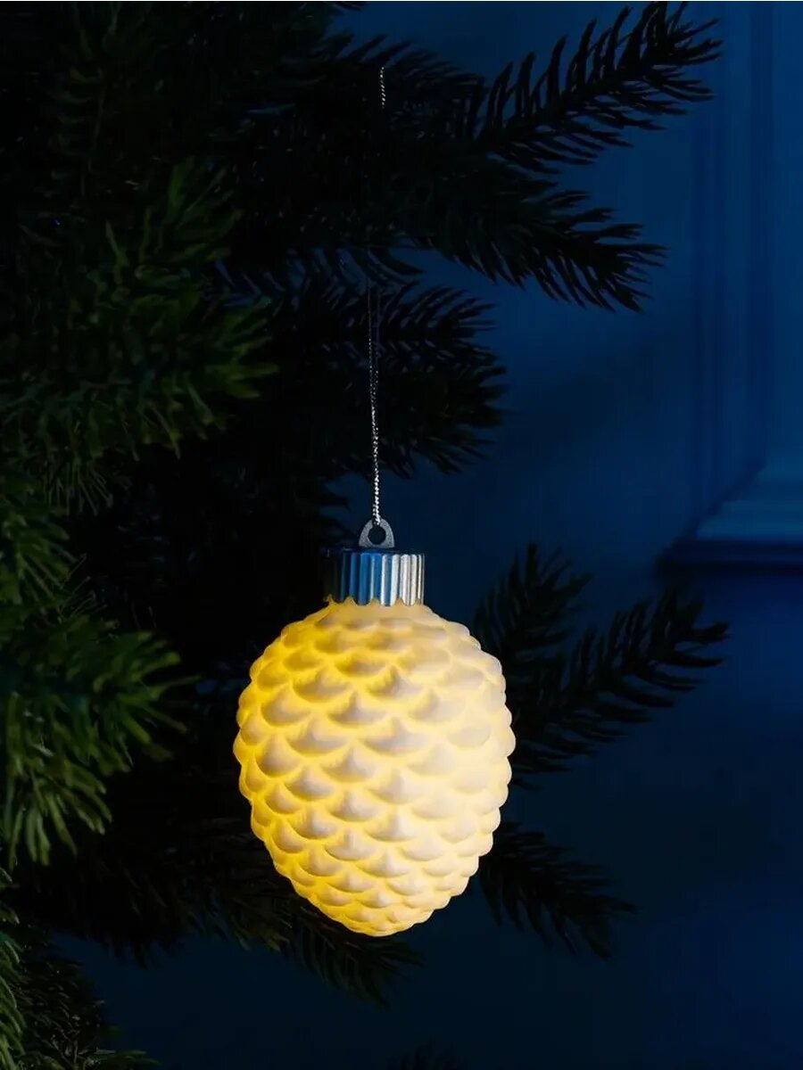 Элегантный елочный шар с LED и теплыми огнями