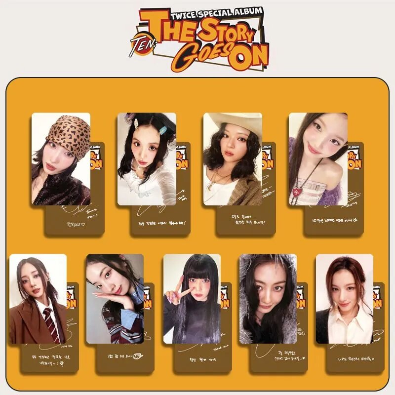Карточки TWICE< TEN The Story Goes On >k-pop карточки коллекционные альбом карты 54 * 86 мм 9 шт