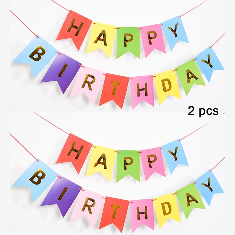 Баннеры "С Днем Рождения" из картона 01 2pcs