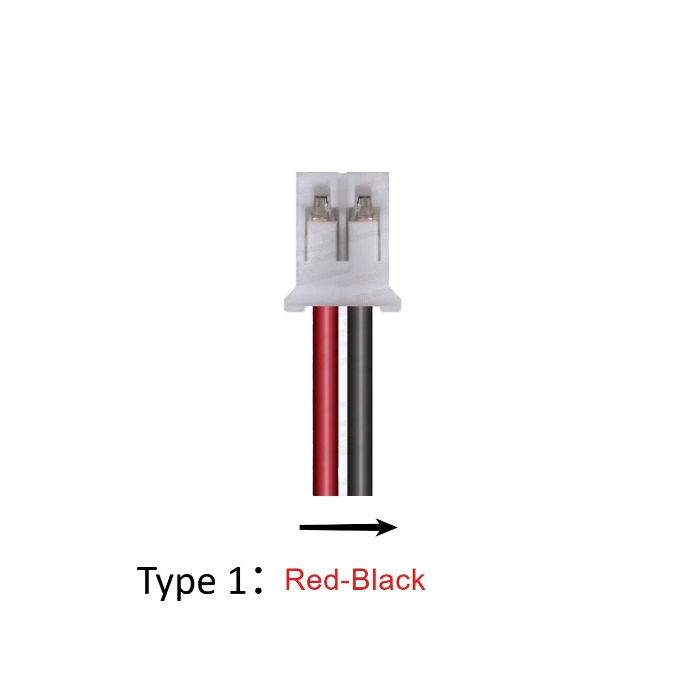 Разъемы PH 2.0 мм E-SIMPO 2-контактные 28-22AWG 80-500мм 200MM, PH 2.0MM-22AWG, Type1 Red-Black