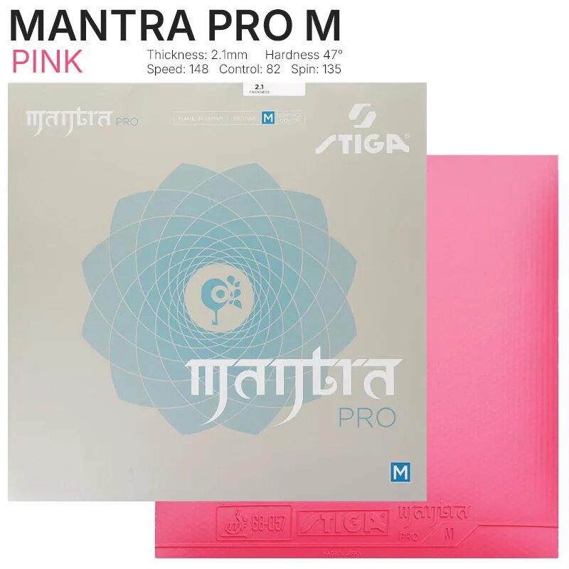 Накладка для настольного тенниса STIGA MANTRA PRO M, нелипкая, производство Япония, с губкой средней жесткости
