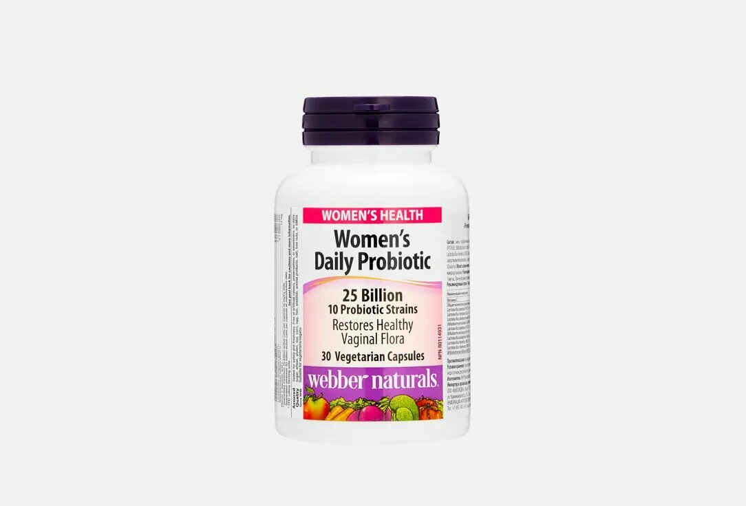Webber Naturals ежедневный пробиотик в капсулах БАД для женского здоровья 30 шт
