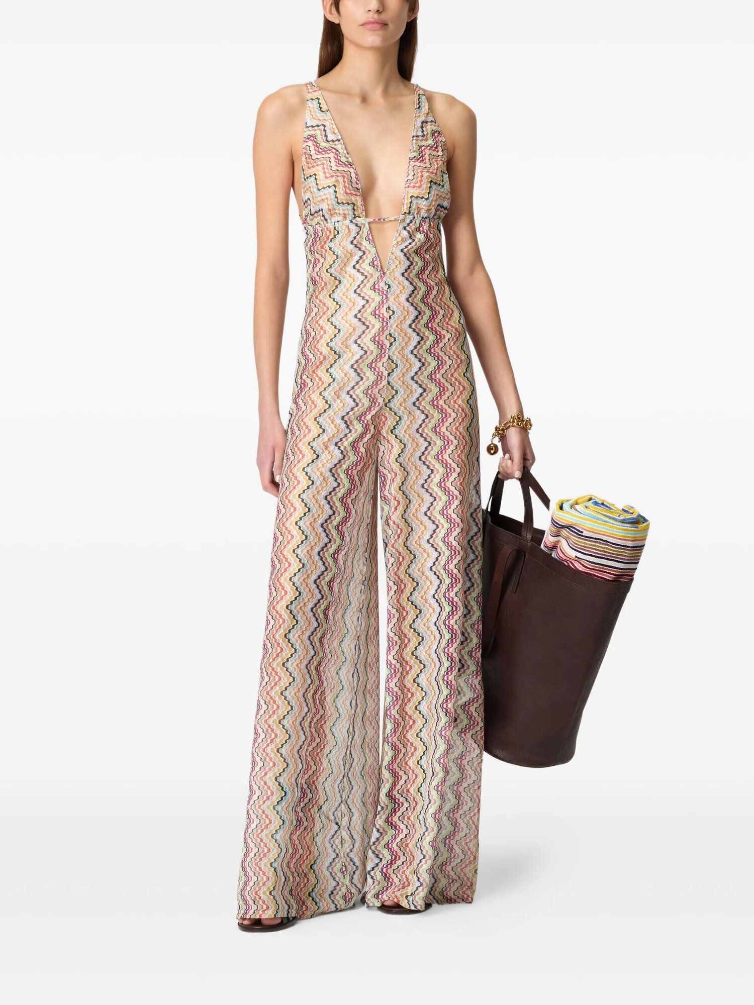 Накидка Missoni Zigzag-knit jumpsuit, размер 42, разноцветный — фото 1