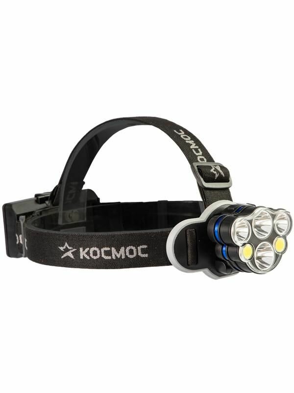 Фонарь налобный 2х4Вт T6 2х2Вт XPE 2x2Вт COB /Li-ion 2х1200мА. ч ABS пластик космос (KOC852Lit)