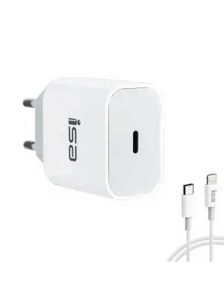 Быстрое зарядное устройство с Type-C и Lightning, 20W