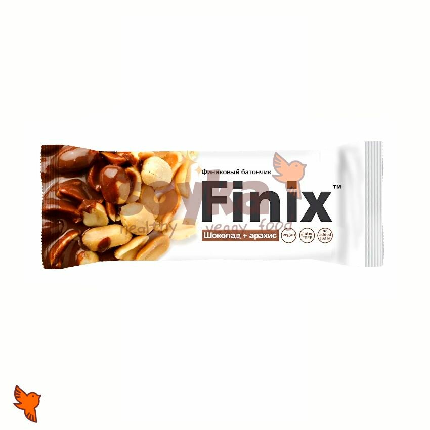 Батончик финиковый с арахисом и шоколадом Finix, 30г