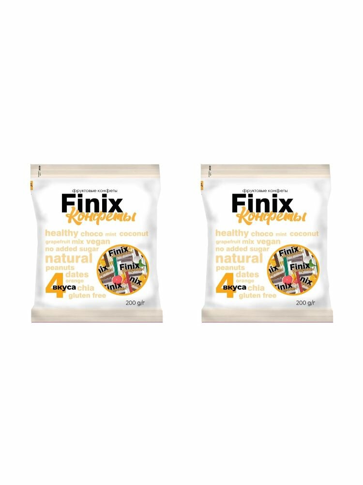 Finix Конфеты Candy Микс фруктовые четыре вкуса, 200г, 2 уп