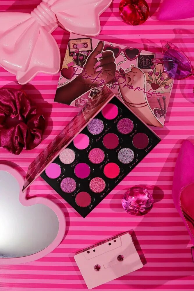 Bellabeautbar Pinky Promise магнитная палетка теней для век, 15 оттенков, матовые и мультихромные шиммеры