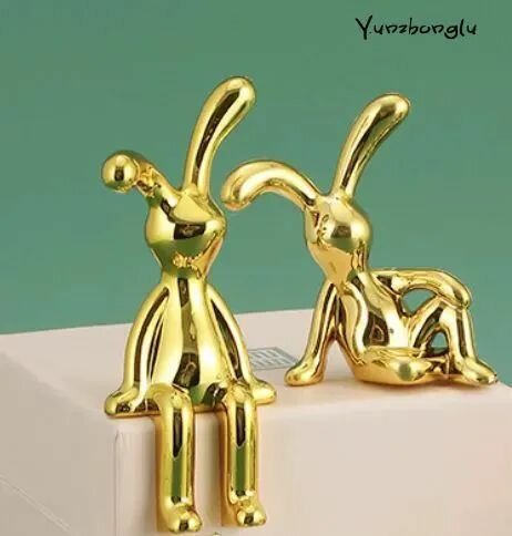 Статуэтка в дом, декор для интерьера, фигурка зайчик,2 шт.