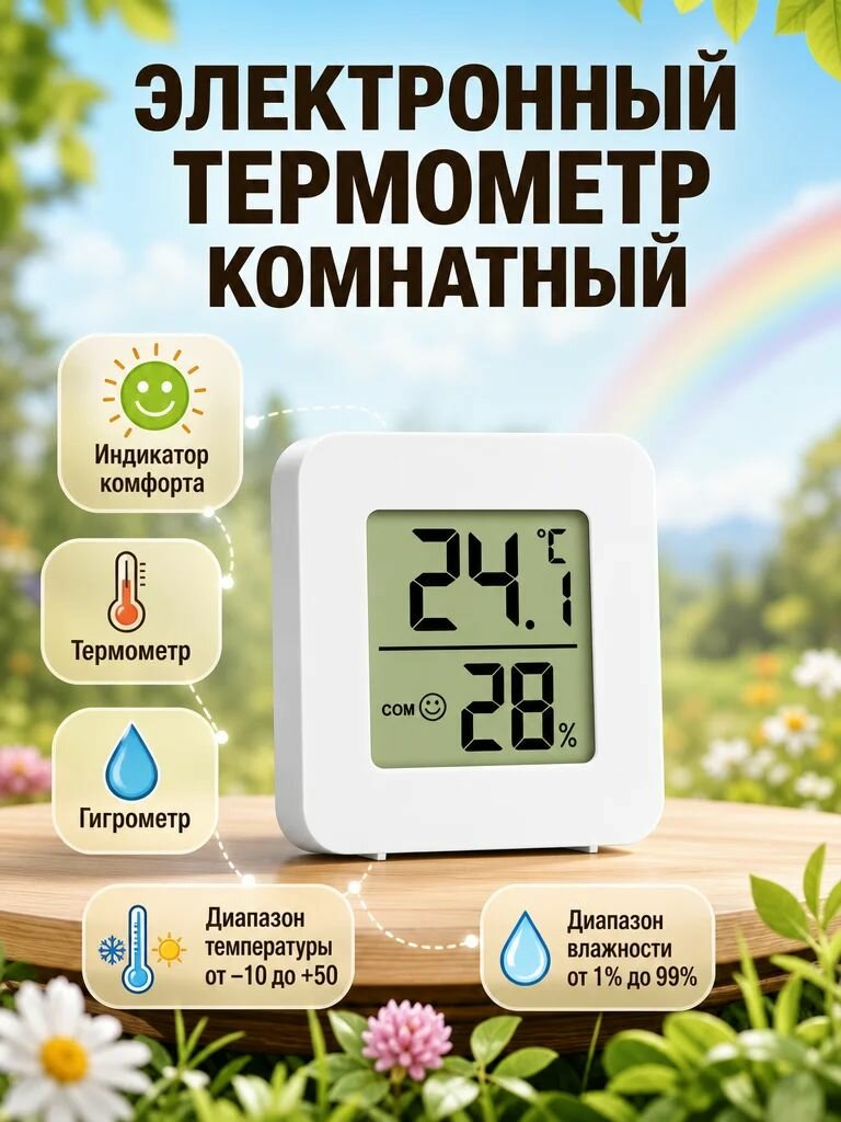 Термометр комнатный с гигрометром контроль климата в доме