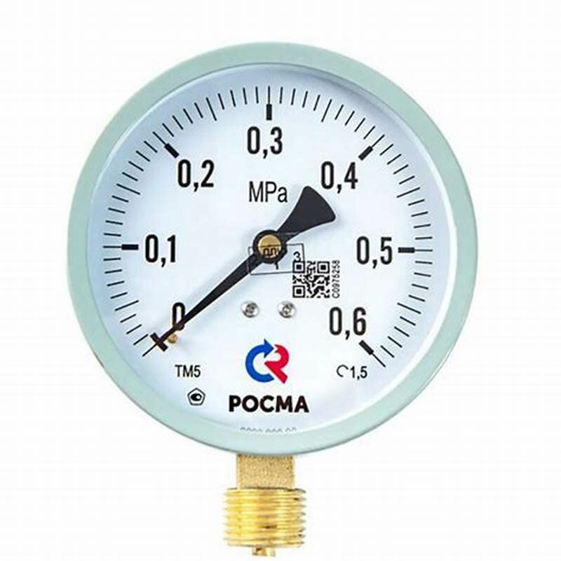 Манометр ТМ-510Р.00. М2, 0–6 кгс/см² (для ЖКХ), 1/2, класс 1,5