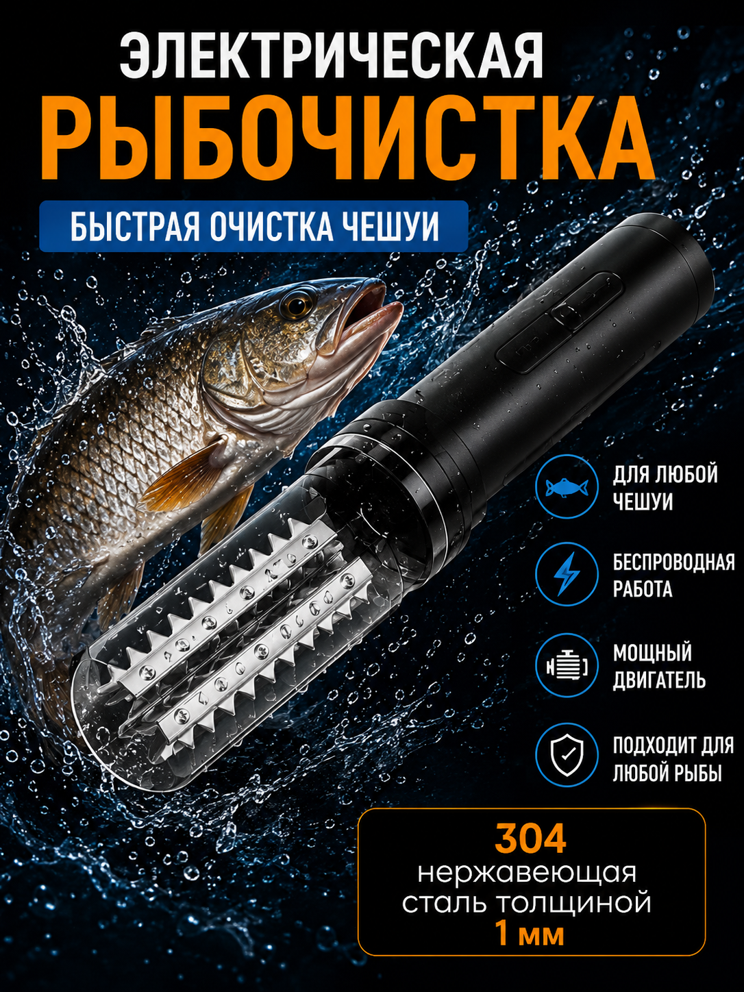 Электрическая рыбочистка аккумуляторная беспроводная, скребок для чешуи рыбы, быстрая очистка чешуи