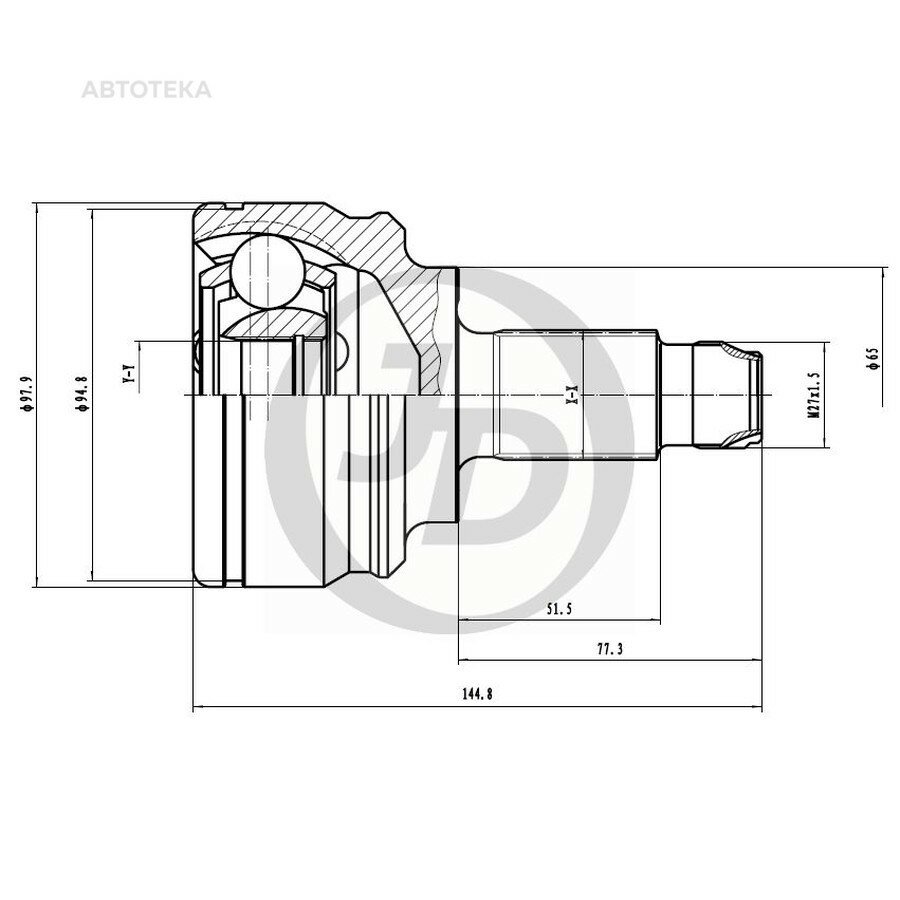 ШРУС внешний 151630 JUST DRIVE JCT0094 BMW X5 (E53) 00-06;