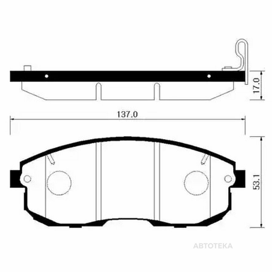 Колодки тормозные HSB HP3001 INFINITI G20 99-02, G35 05-06, I30 96-01, I35 02-04 / NISSAN ALTIMA 95-06, MAXIMA 88-03 / SUZUKI SX4 07-08