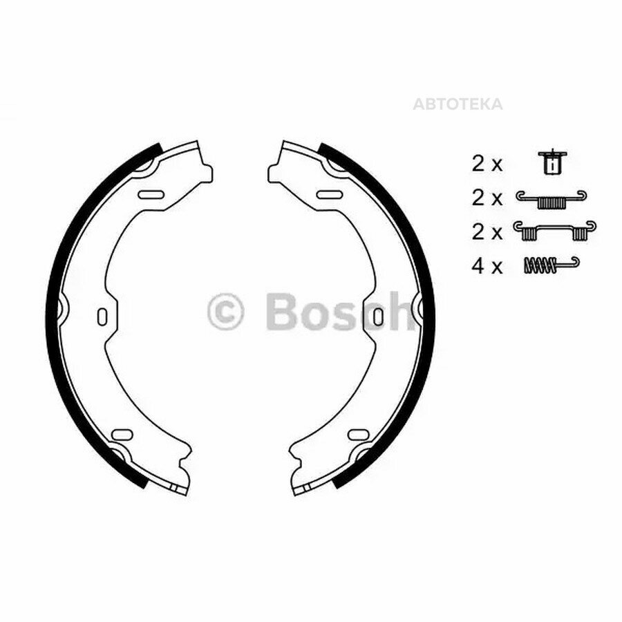 Колодки торм. бараб.[180x25] BOSCH 0986487725 MB S-CLASS (W221/C216) 10.05->