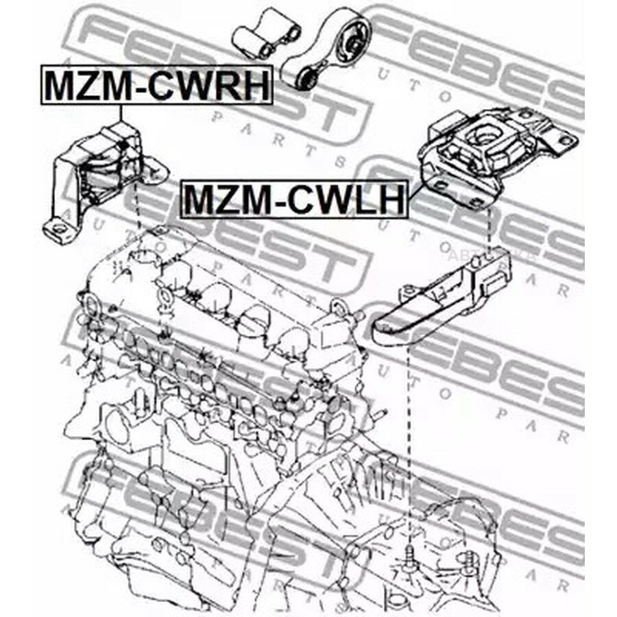 Подушка двигателя правая MAZDA 3 BK 2003-2008 MZM-CWRH FEBEST MZMCWRH