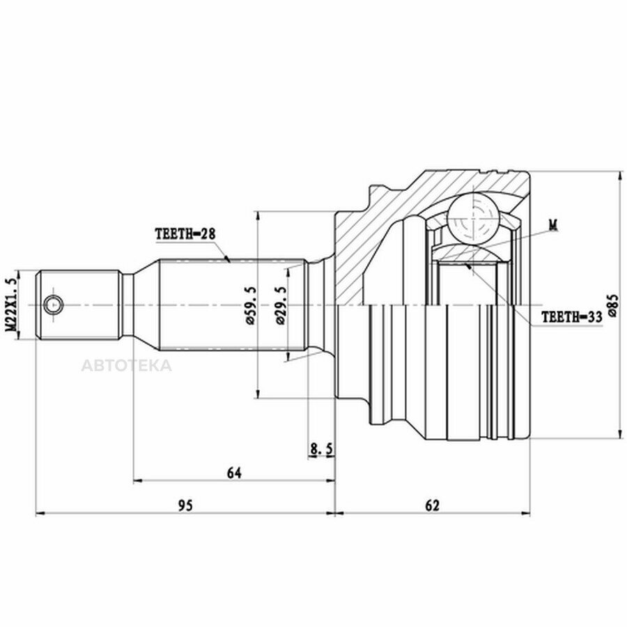 ШРУС ZIKMAR Z87207R ШРУС наружный MITSUBISHI ASX GA (10--16)