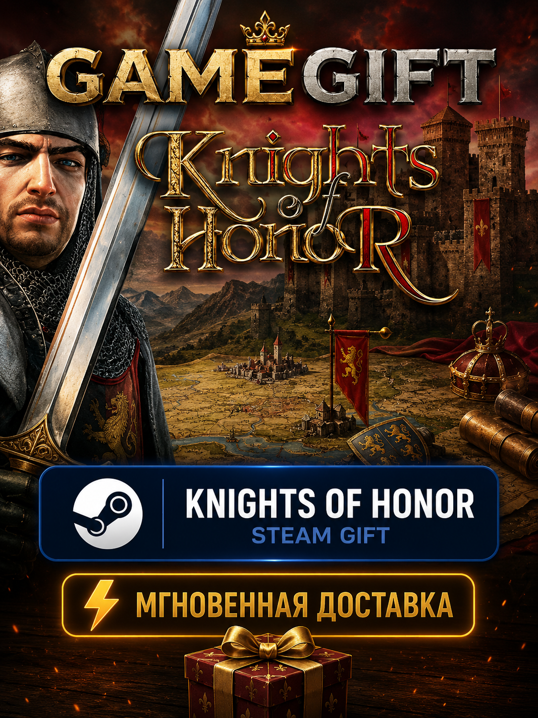 Игра Knights of Honor для STEAM ПК (PC) | Страна активации - Украина | Подарком на Ваш аккаунт | Автовыдача