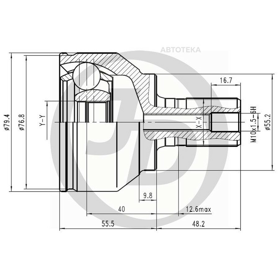 ШРУС внешний MA040 JUST DRIVE JCT0071 MZ 3/Axela 1.5/2.0 03-;