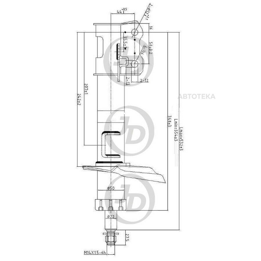 Стойка газомасляная передняя правая /339702/ JUST DRIVE JAS0237 OPEL Astra, Zafira 04-;