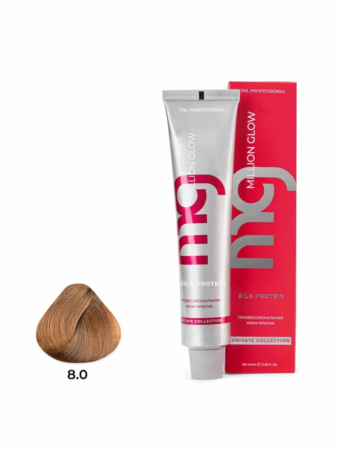Крем-краска для волос Million glow Private collection Silk protein 8.0