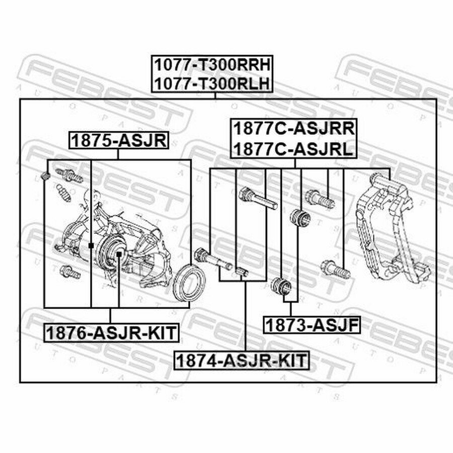Поршень суппорта тормозного заднего ремкомплект FEBEST 1876ASJRKIT BUICK ENCORE 2013- [NA]