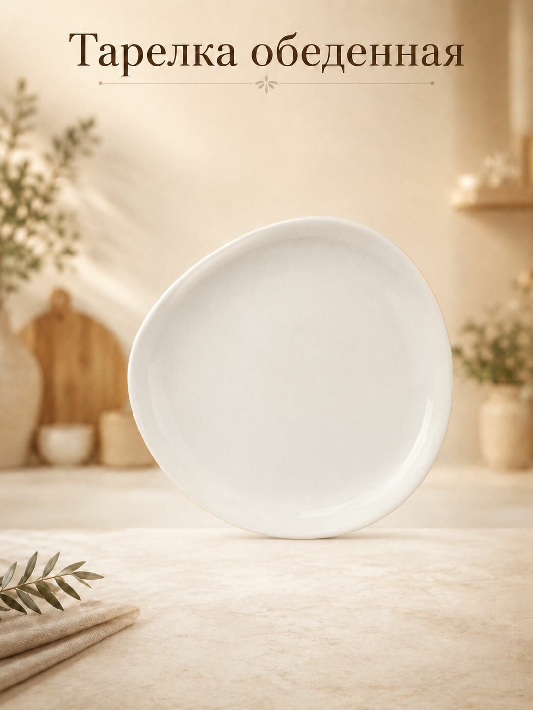 Тарелка Home Collection "Heart" 25.5 см, обеденная, стеклокерамика