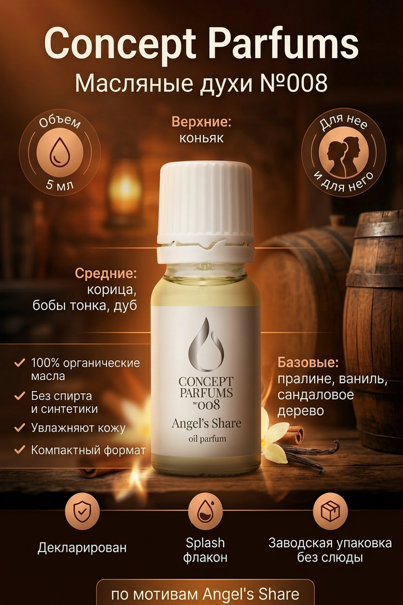 Concept Parfums 008 Духи (Oil Parfum) Унисекс 5мл гурманские восточные