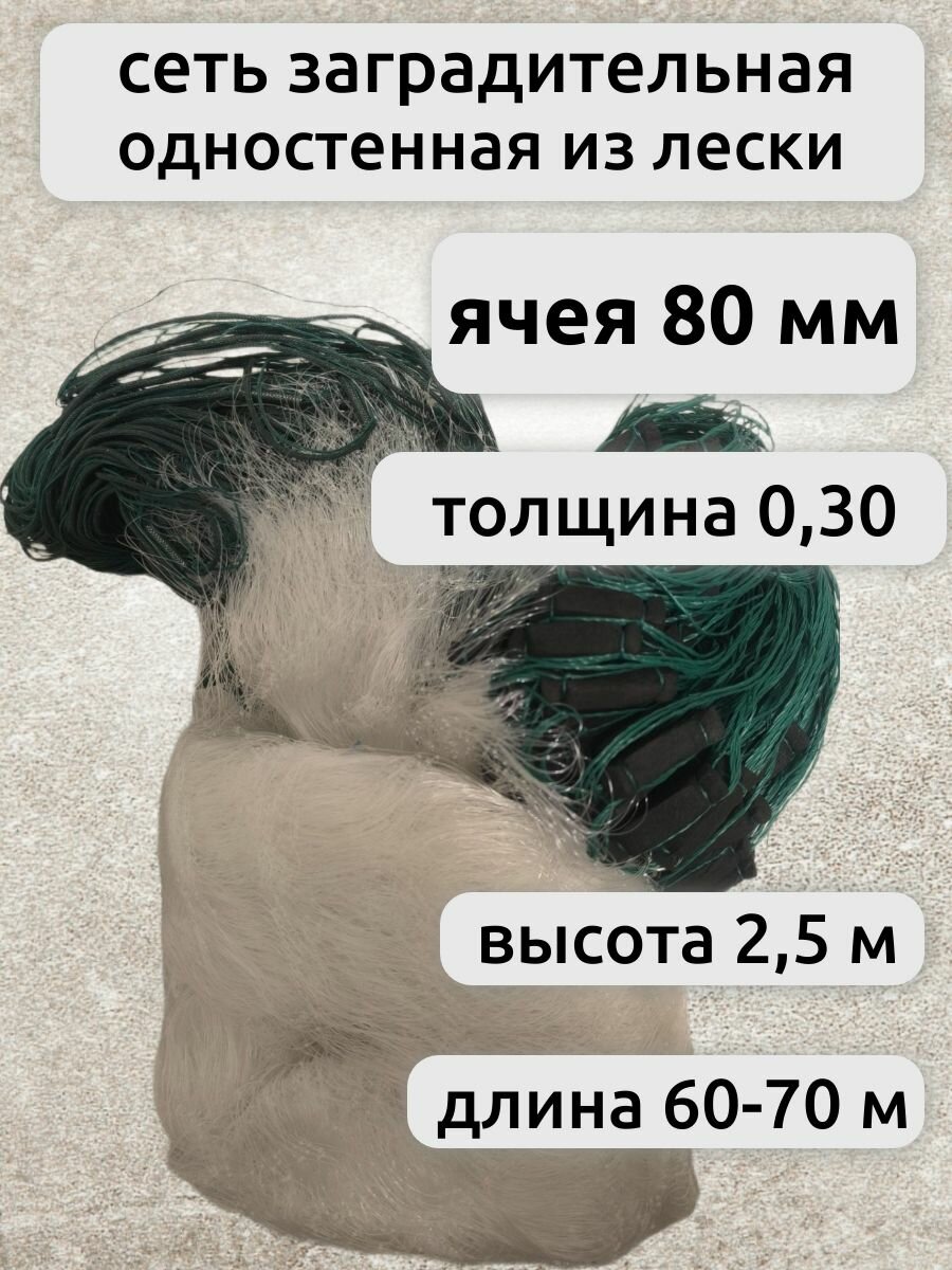 Сеть заградительная одностенная 2,5м 80мм