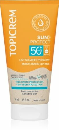 Средство солнцезащитное Topicrem Sun Protect Moisturizing Sun Milk, 50 мл, spf 50+