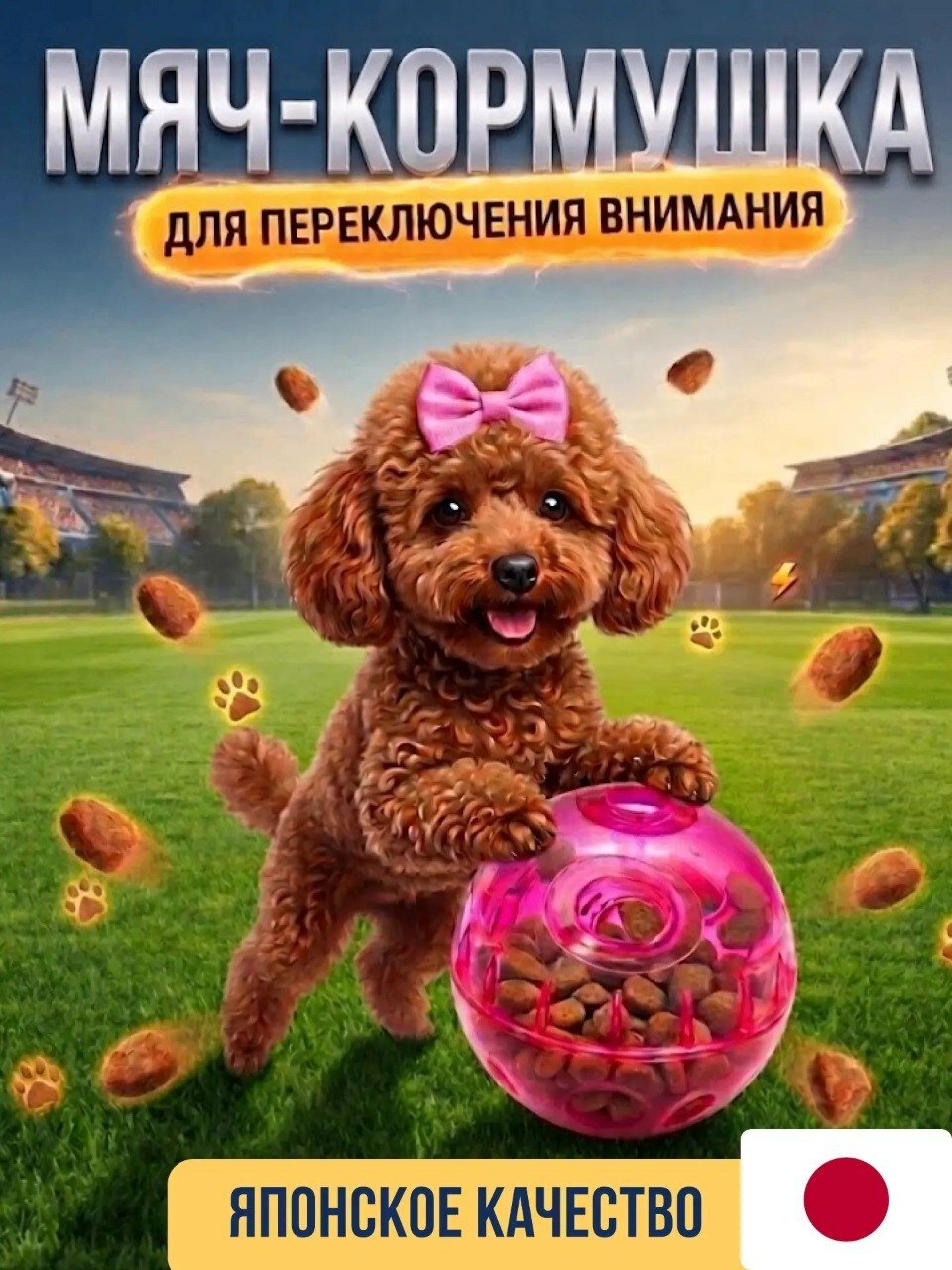 Игрушка для кошек и собак Japan Premium Pet интеллектуальный мяч для лакомств. IQ - ball. Для малых и миниатюрных пород.