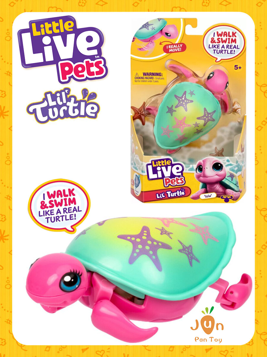 Little Live Pets S11 Lil Turtle Isla Детские игрушки-компаньоны для плавания / Игрушка-черепаха с реалистичными способностями к плаванию и ходьбе
