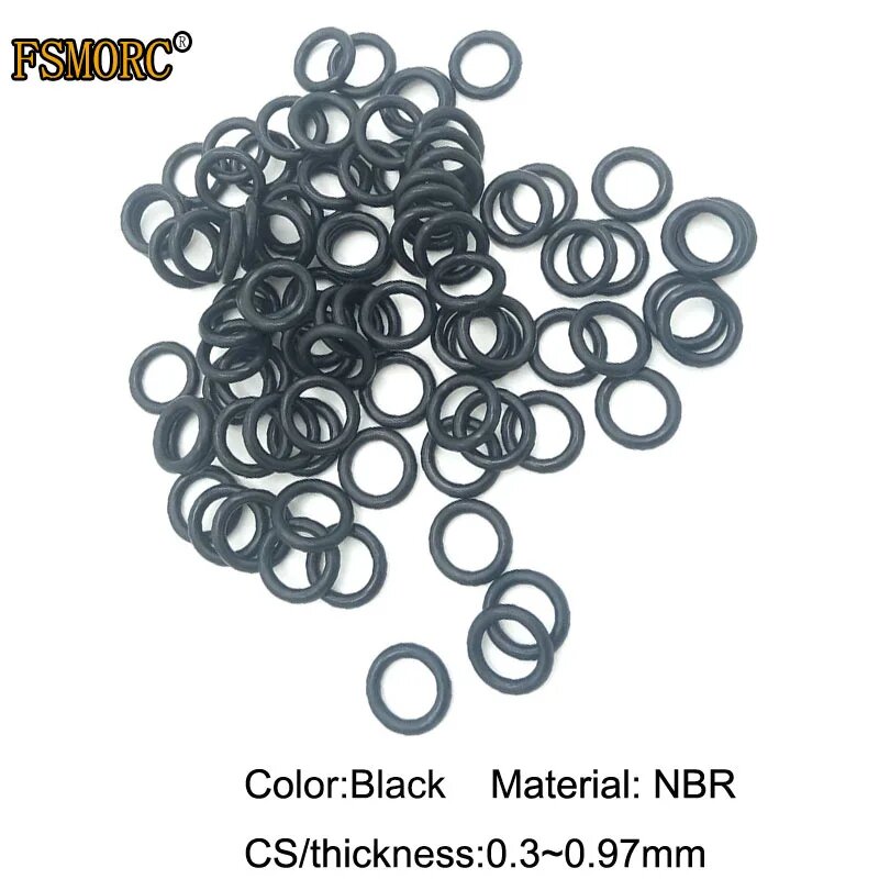 FSMORC уплотнительные кольца NBR 0.3~0.97 мм 100 шт 100pcs OD4.4x0.7mm