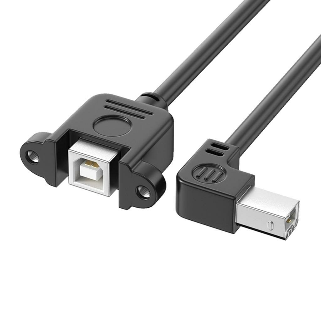 USB 2.0 B (папа-мама) удлинитель для панели с винтами, 0.5m - Согните вправо